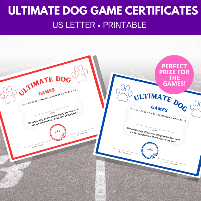 Ultimate Dog Award Certificates | Pennies, Places, and Paws